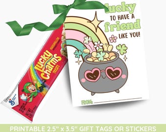 St. Patrick’s Day Gift Tag Printable | Lucky Shamrock Party Favor ...