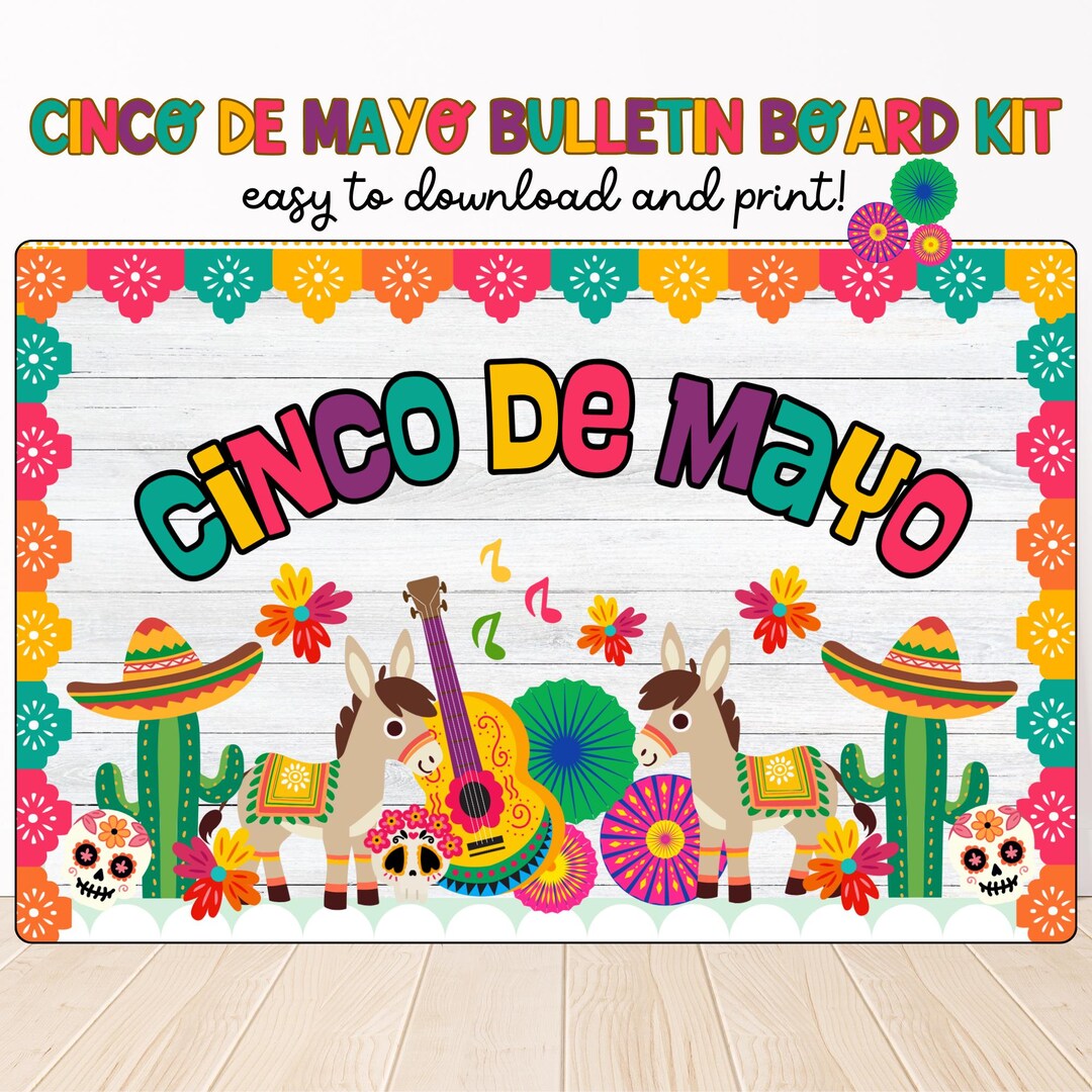 Cinco De Mayo Bulletin Board Kit, May Bulletin Board, Fiesta Classroom ...