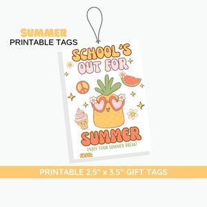 Printable Summer End of School Year Tags, Gift Tags From Teacher, Last ...