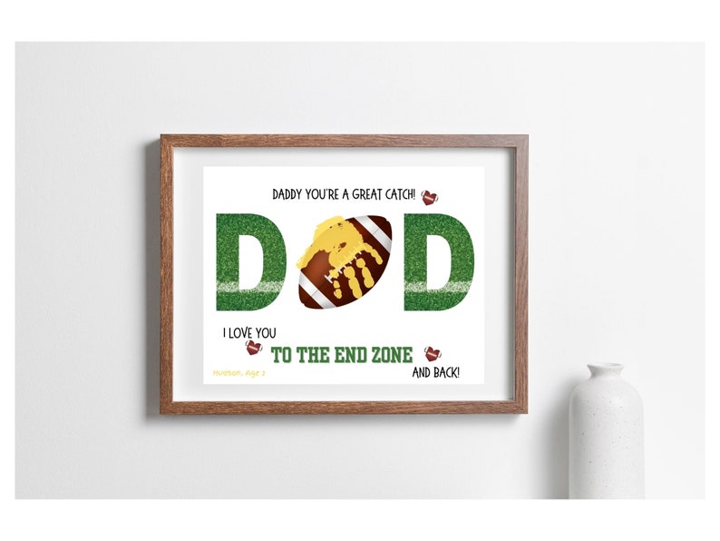 Football Fathers Day Handprint Art | DIY Kids Craft (digital Download ...