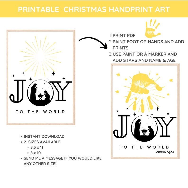 Christmas Nativity Handprint Art: Sunday School Craft (PDF) - Etsy