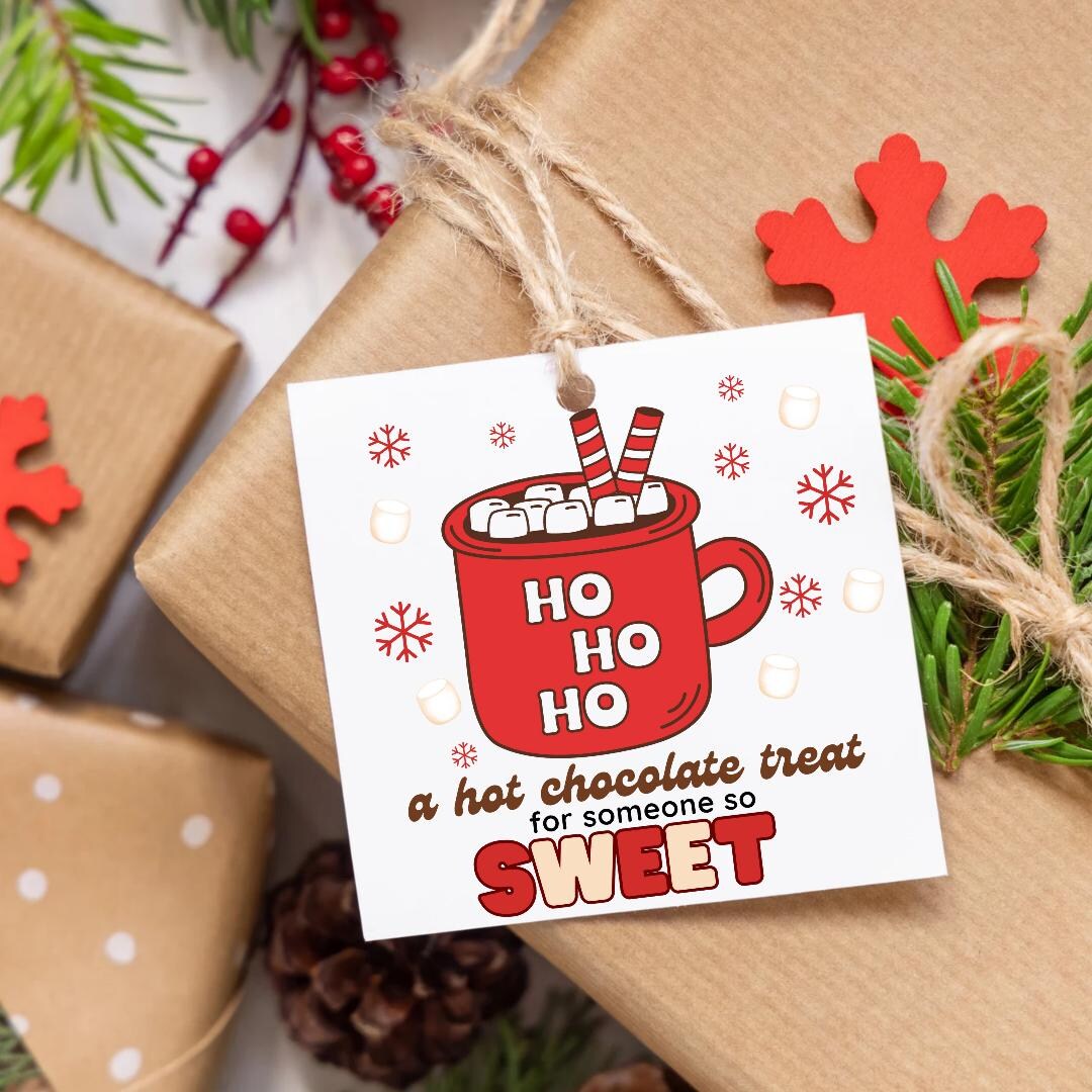 Hot Chocolate Gift Tag: Christmas Cocoa Favor (PDF) - Etsy
