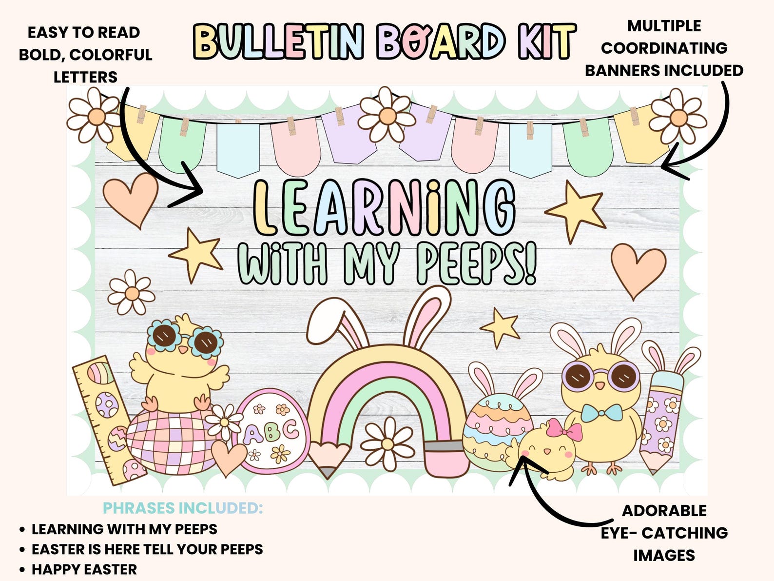 Easter Bulletin Board Kit: Spring Classroom Decor (printable) - Etsy