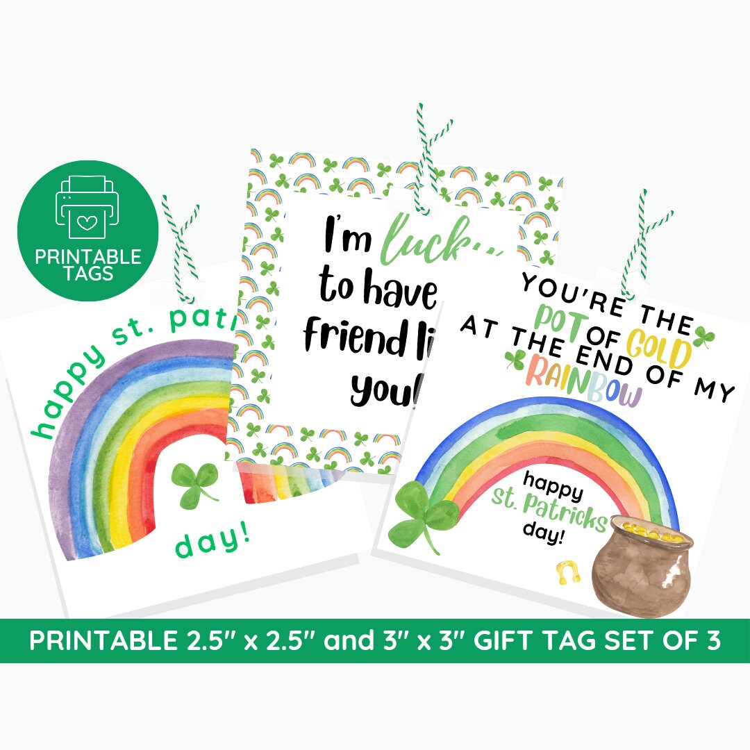 Printable Happy St Patricks Day Gift Tag, St Patricks Day SWEET Treat ...