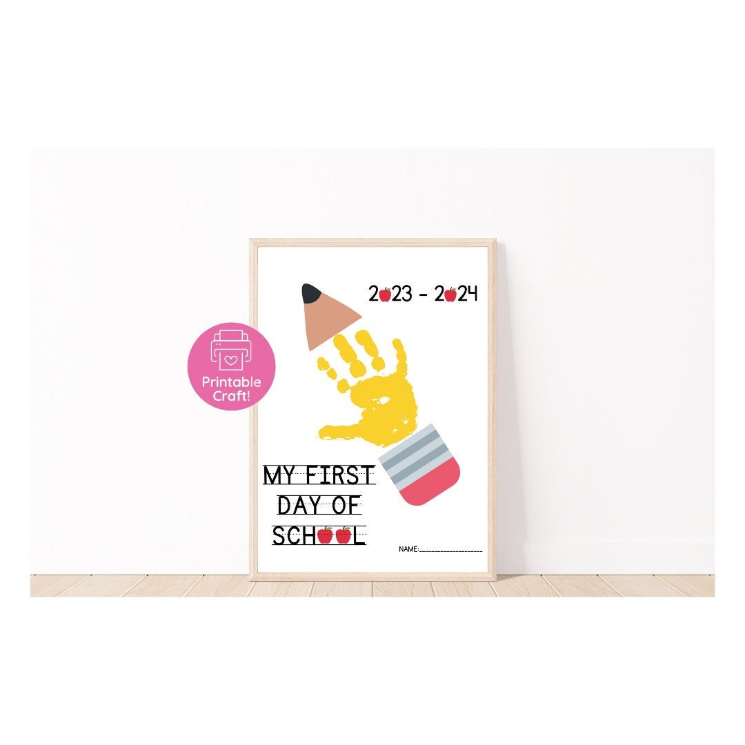 First Day of School Handprint Craft Back to School Printable Memory ...