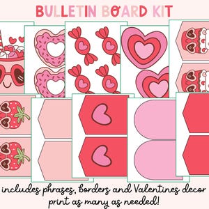 Valentine's Day Bulletin Board Kit: February Classroom Decor (printable ...