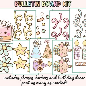 Birthday Bulletin Board Kit: Printable Classroom Decor (digital ...