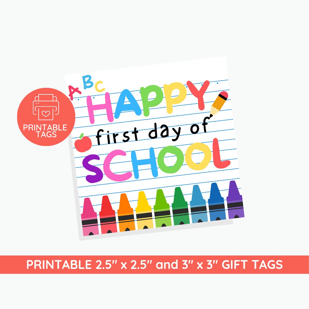 Printable Back to School Tag First Day of School Tag Digital Download ...