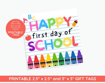 EDITABLE Bright School Year Gift Tag Printable Back to - Etsy