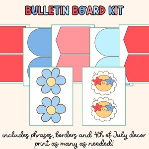 4th of July Bulletin Board Kit: Patriotic Classroom Decor (printable ...