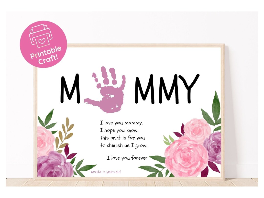 Mothers Day Handprint Art: Floral Keepsake Gift (PDF) - Etsy