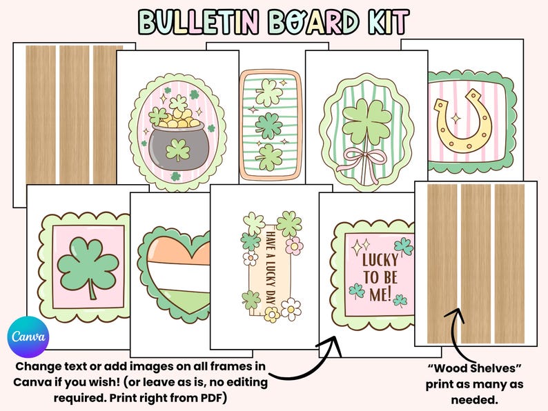 St. Patricks Day Bookshelf Bulletin Board Kit: March April Classroom ...