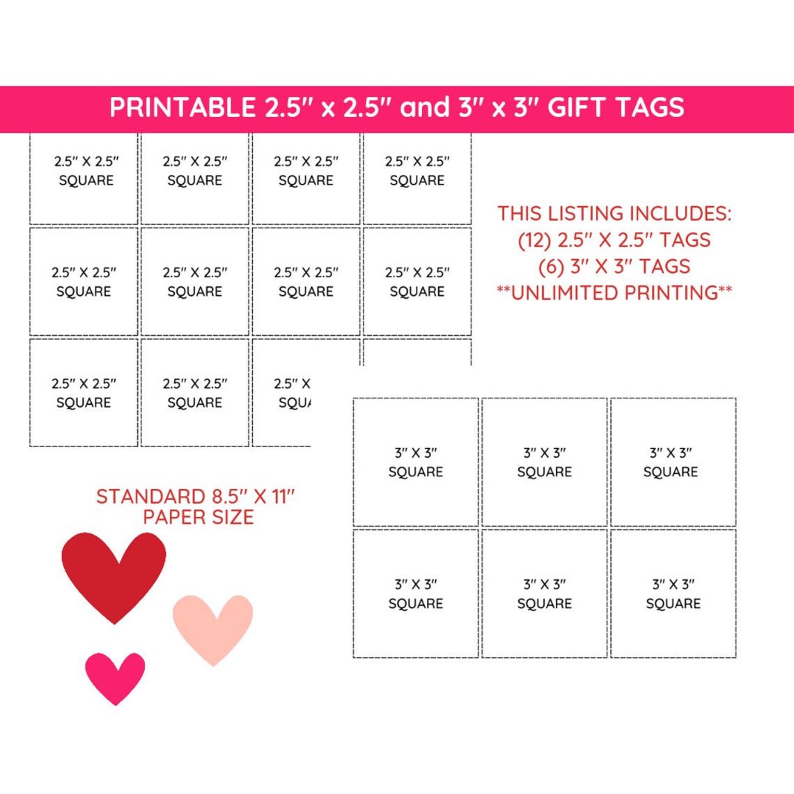 Printable Valentine Treat Tag Classroom Favor Tag Valentine Gift Tag ...