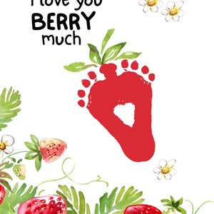 Strawberry Footprint Art: Mother's Day Handprint Craft (digital ...