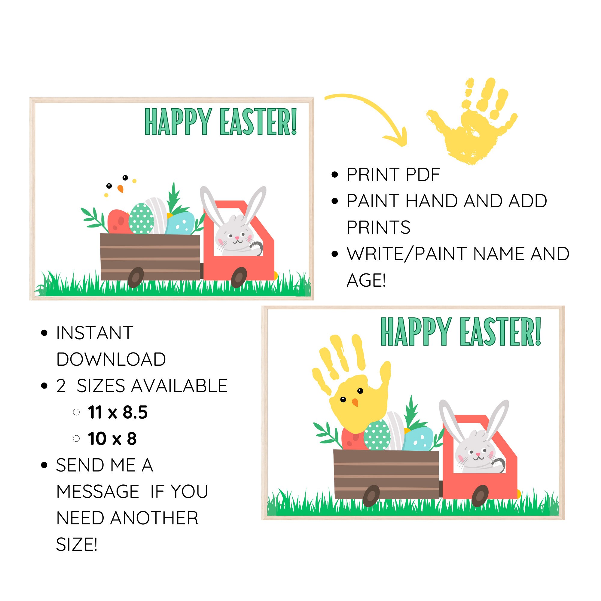 Easter Handprint Craft for Kids Easter Printable Handprint Art, Toddler ...