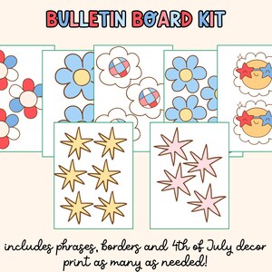 4th of July Bulletin Board Kit: Patriotic Classroom Decor (printable ...