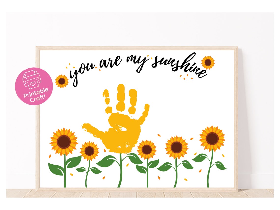 Sunflower Handprint Craft Fall Handprint Art Handprint Flower Art ...