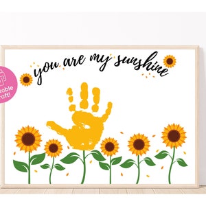 Sunflower Handprint Craft | Fall Handprint Art | Handprint Flower Art ...