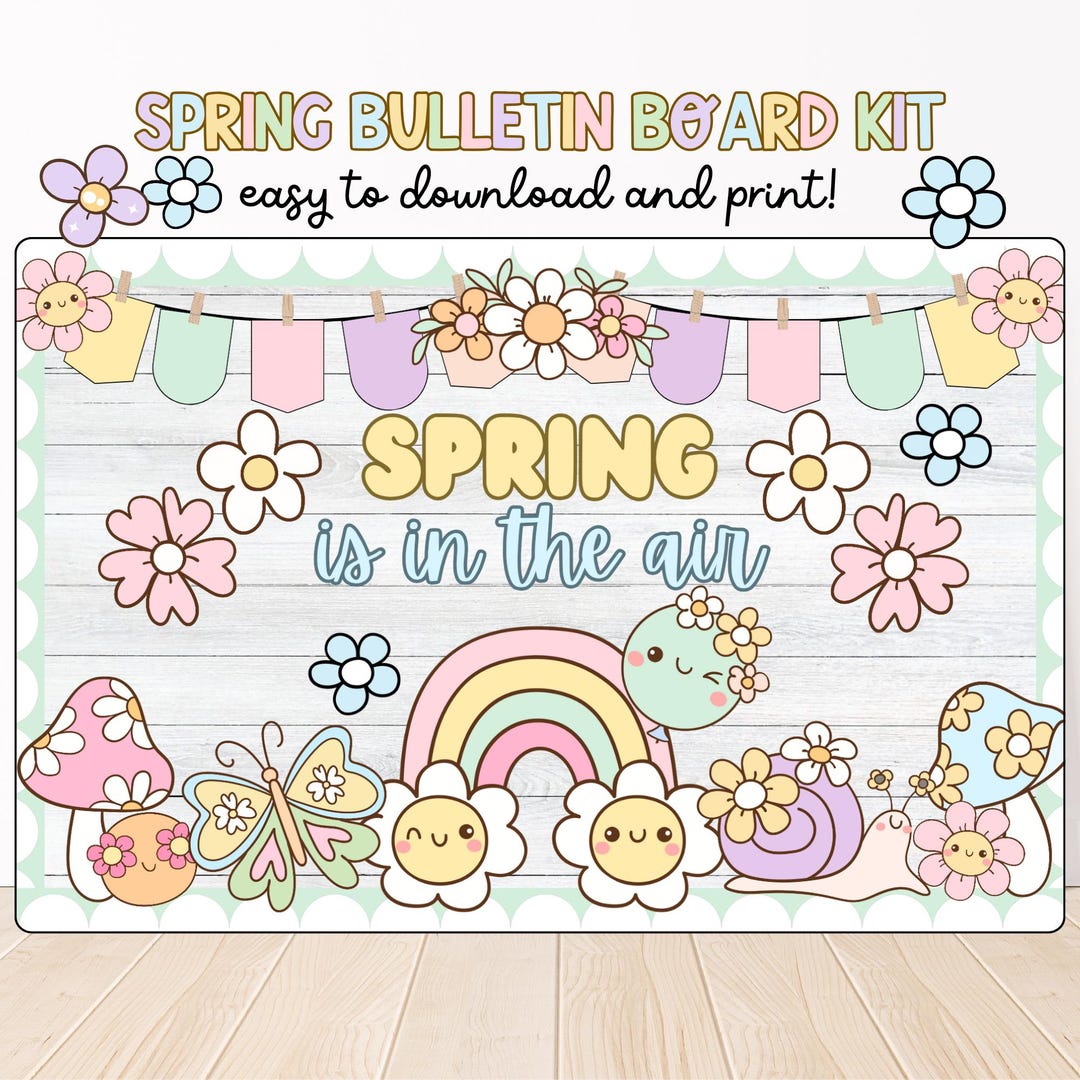 Spring Bulletin Board Kit Printable Classroom Decor March & April ...