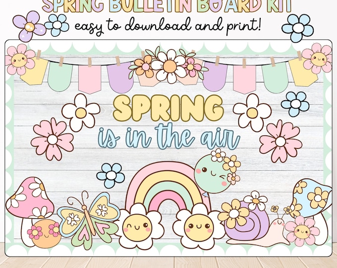 Spring Day Bulletin Board, Printable March April Classroom Decor, Cute ...