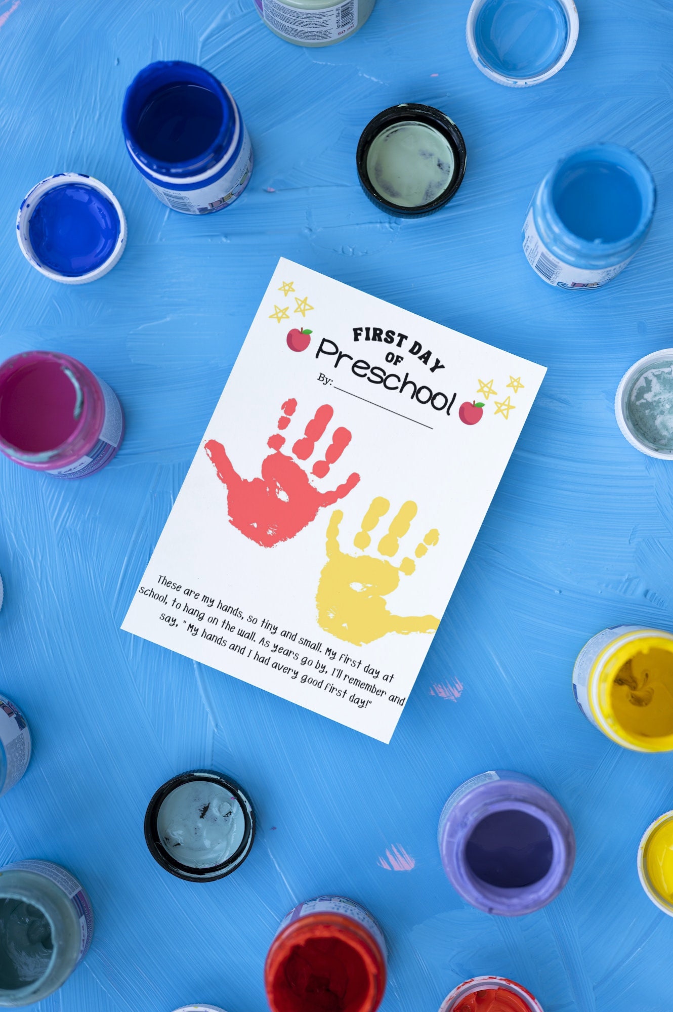 My First Day of Preschool Handprint Craft 1st Day of School - Etsy
