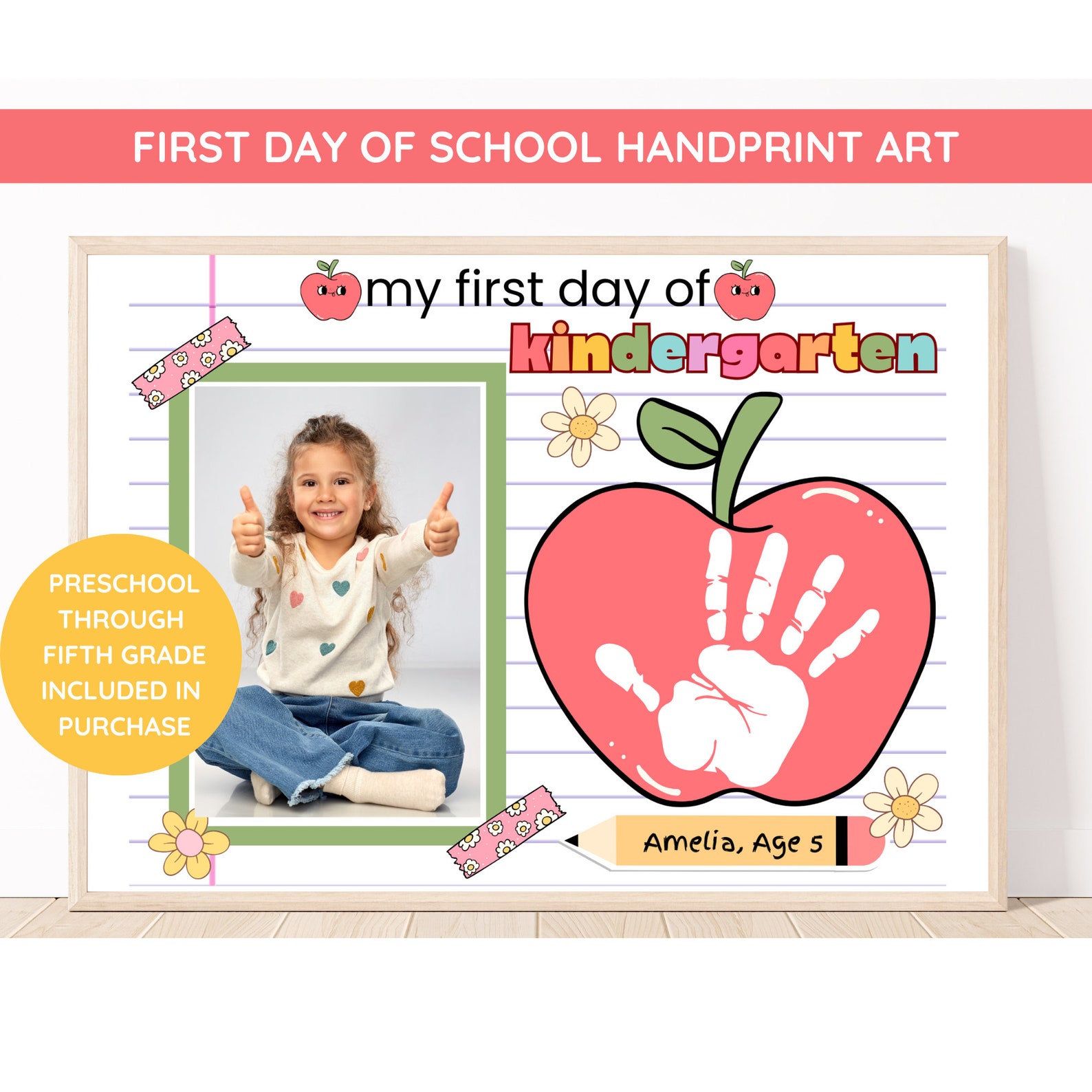 First Day of School Handprint Craft Back to School Printable Memory ...