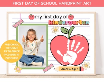 First Day of School Handprint Craft Back to School Printable Memory ...