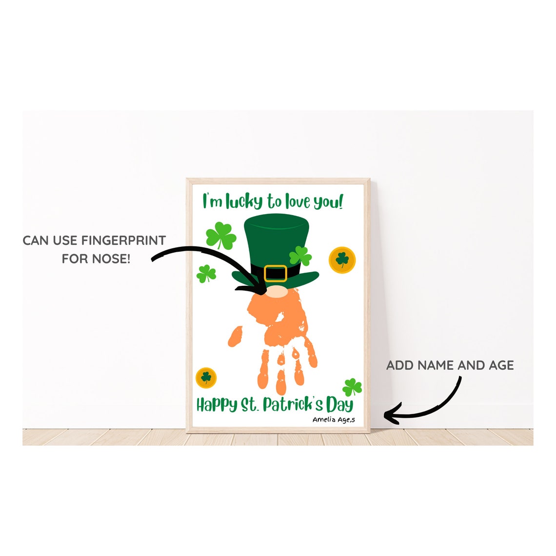 Leprechaun St. Patrick's Day Printable Kids' Handprint Keepsake Teacher ...