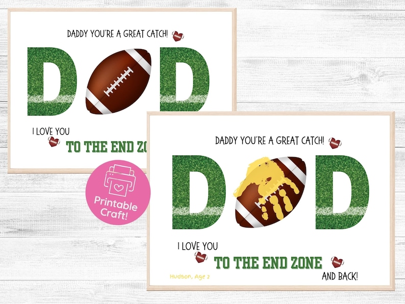 Football Fathers Day Handprint Art | DIY Kids Craft (digital Download ...