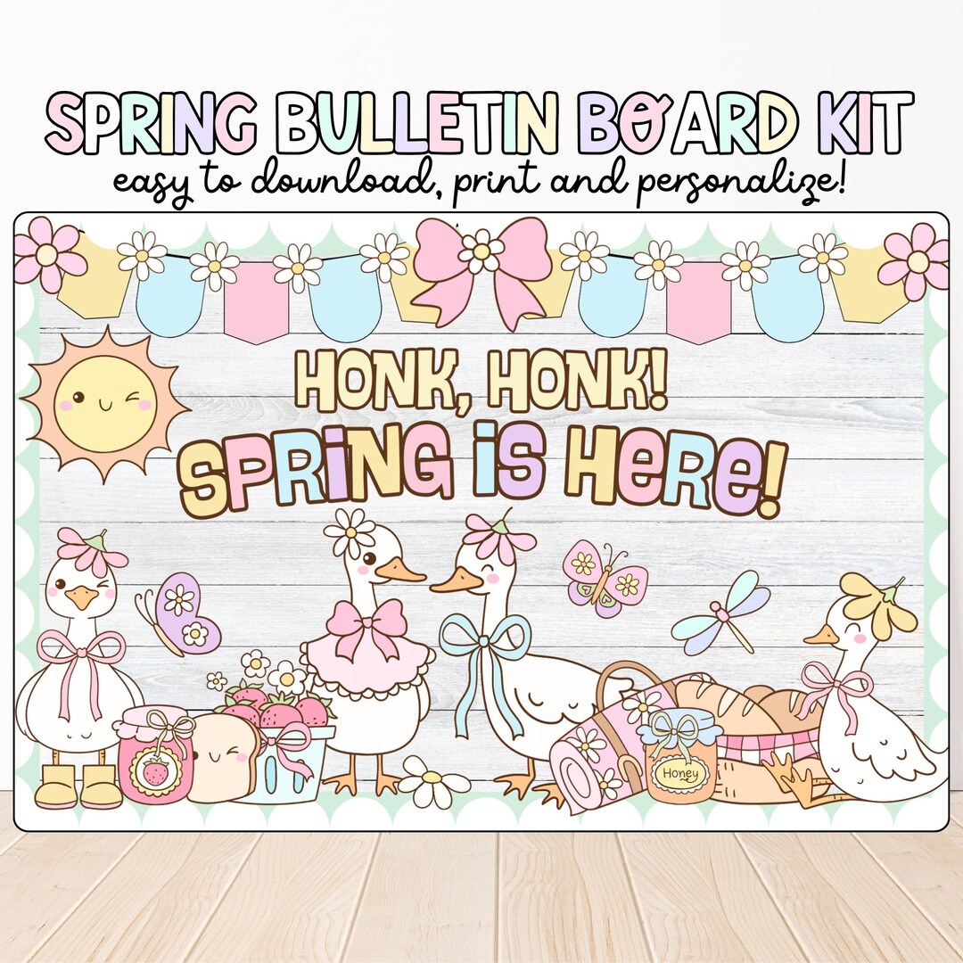 Silly Goose Spring Classroom Bulletin Board Kit: Pastel Classroom Decor ...
