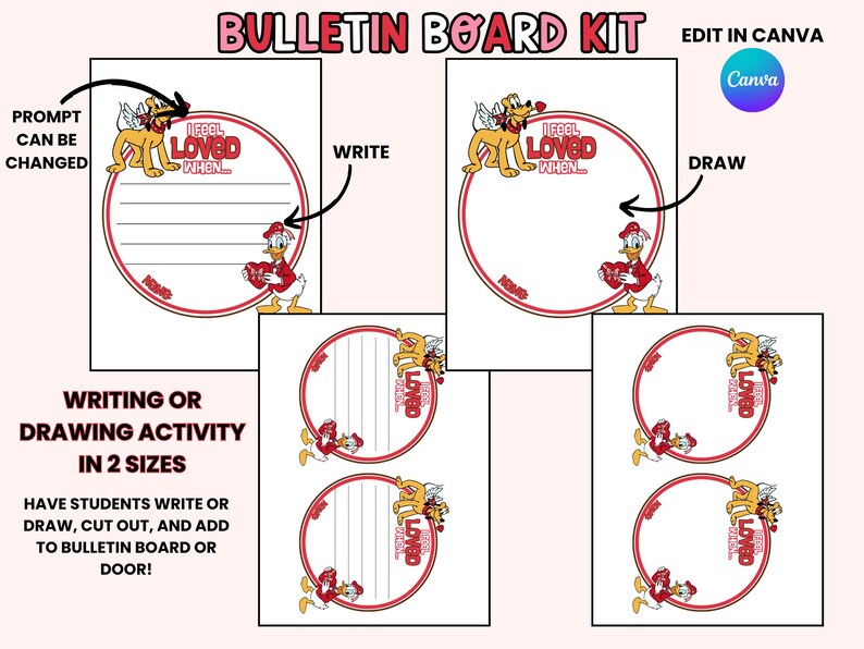 Valentine's Day Bulletin Board Kit: February Classroom Decor (printable ...