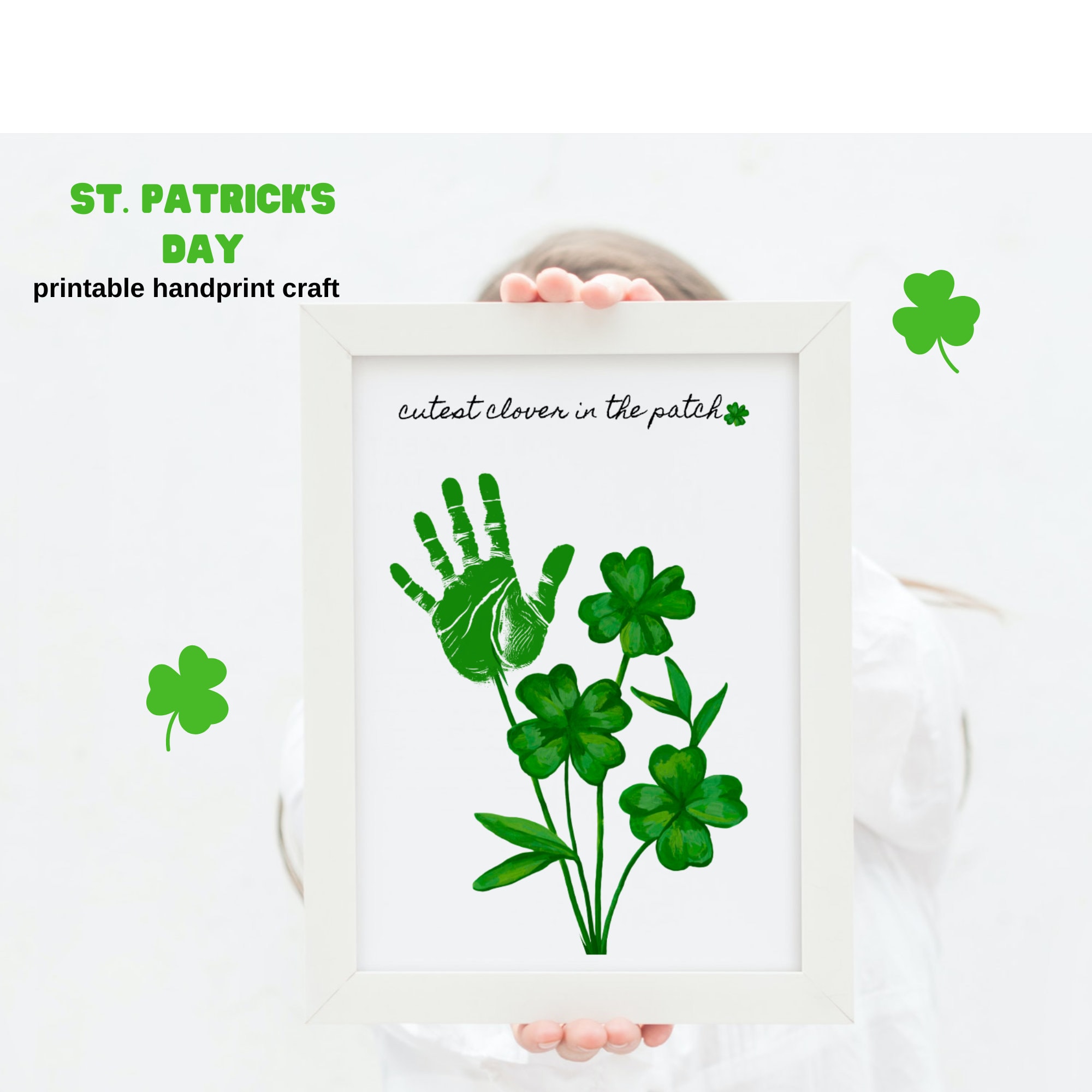 Clover Shamrock Handprint St Patrick's Day Craft Art Cutest in the ...