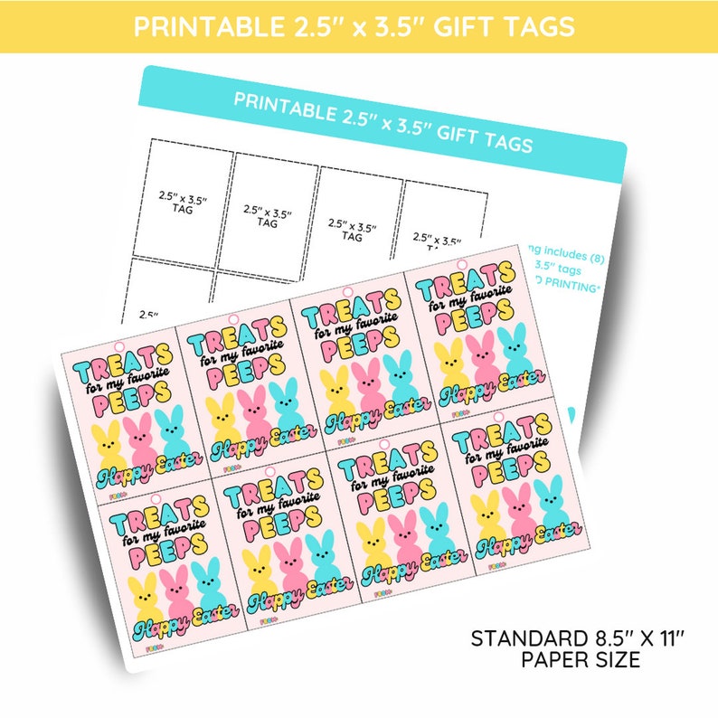 Happy Easter to My Favorite PEEPS Tag, Easter Tags Printable, Easter ...