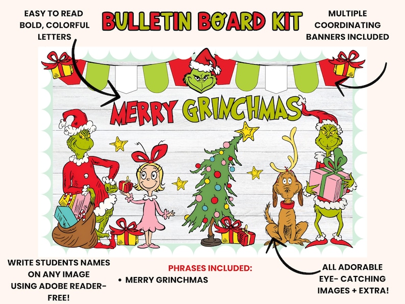Christmas Bulletin Board Kit: Fun December Classroom Decor (digital ...