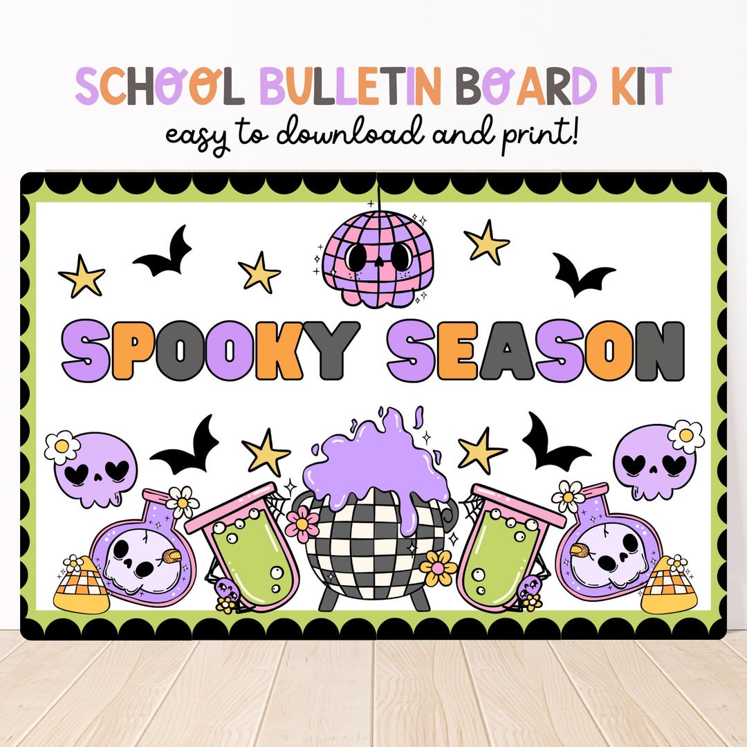 Spooky Season Halloween Bulletin Board Kit: Classroom Decor (digital ...