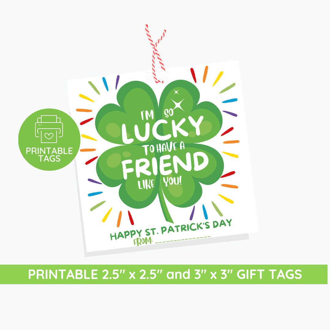 Printable Happy St Patricks Day Gift Tag, St Patricks Day SWEET Treat ...