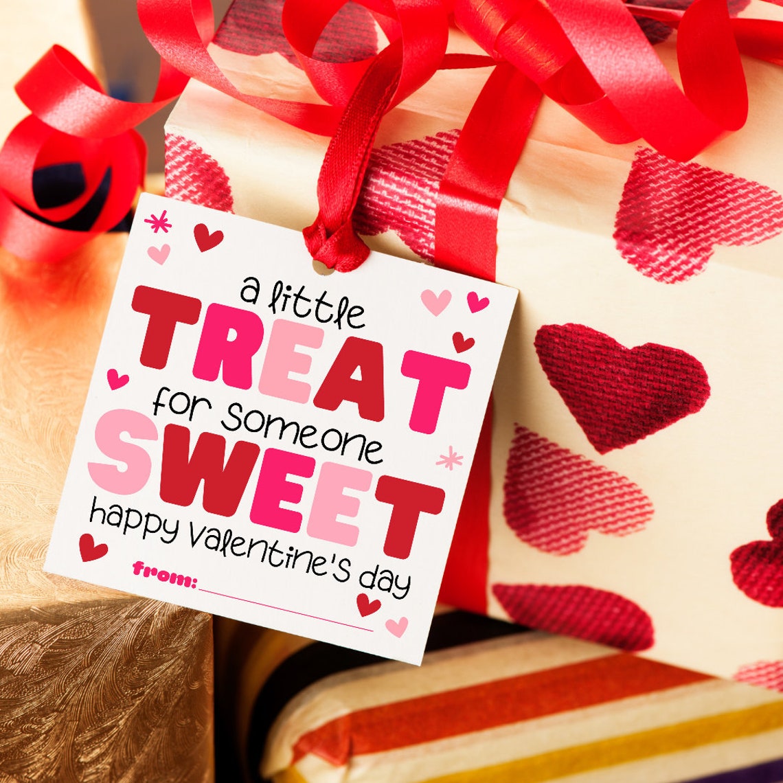 Printable Valentine Treat Tag Classroom Favor Tag Valentine Gift Tag ...