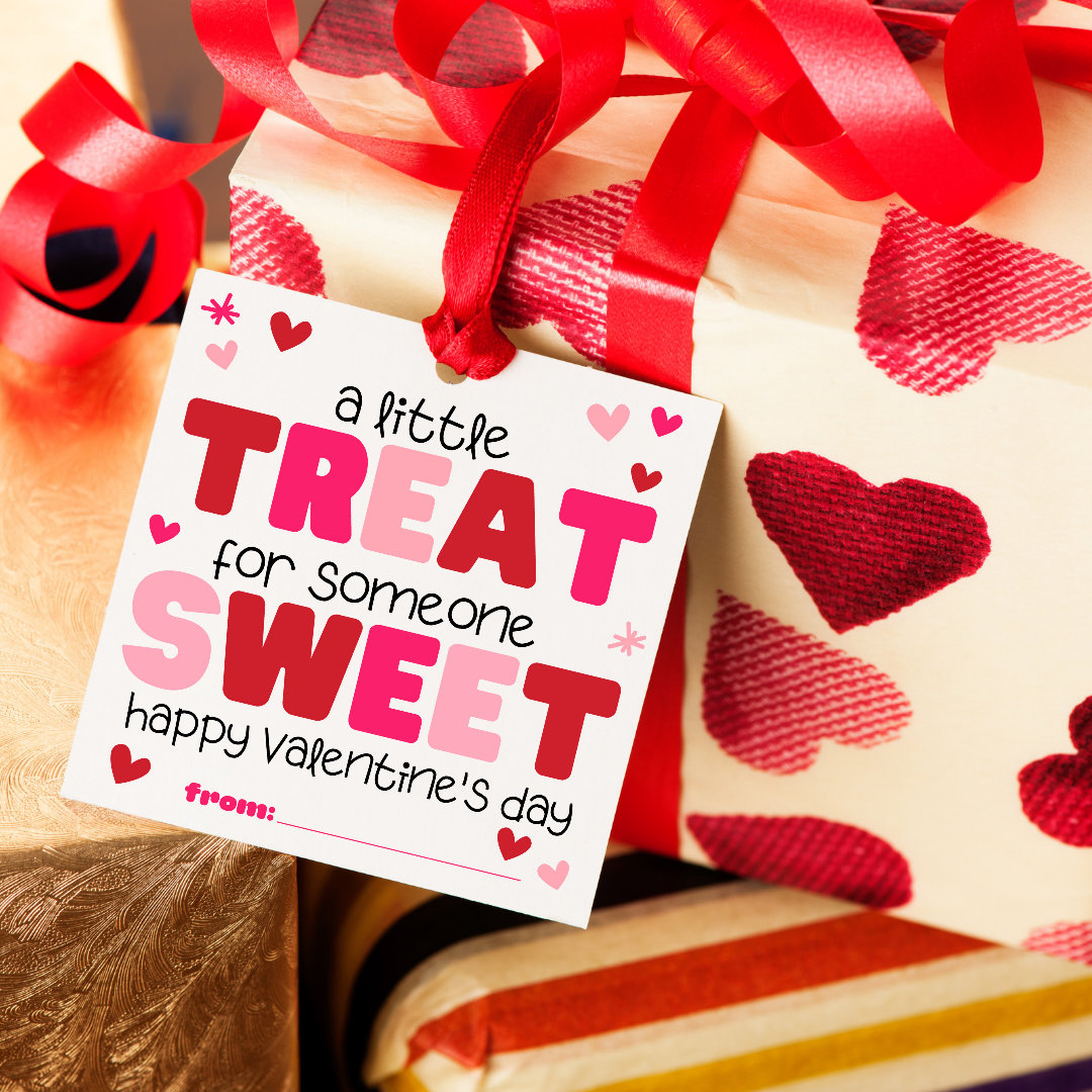 Printable Valentine Treat Tag Classroom Favor Tag Valentine Gift Tag ...