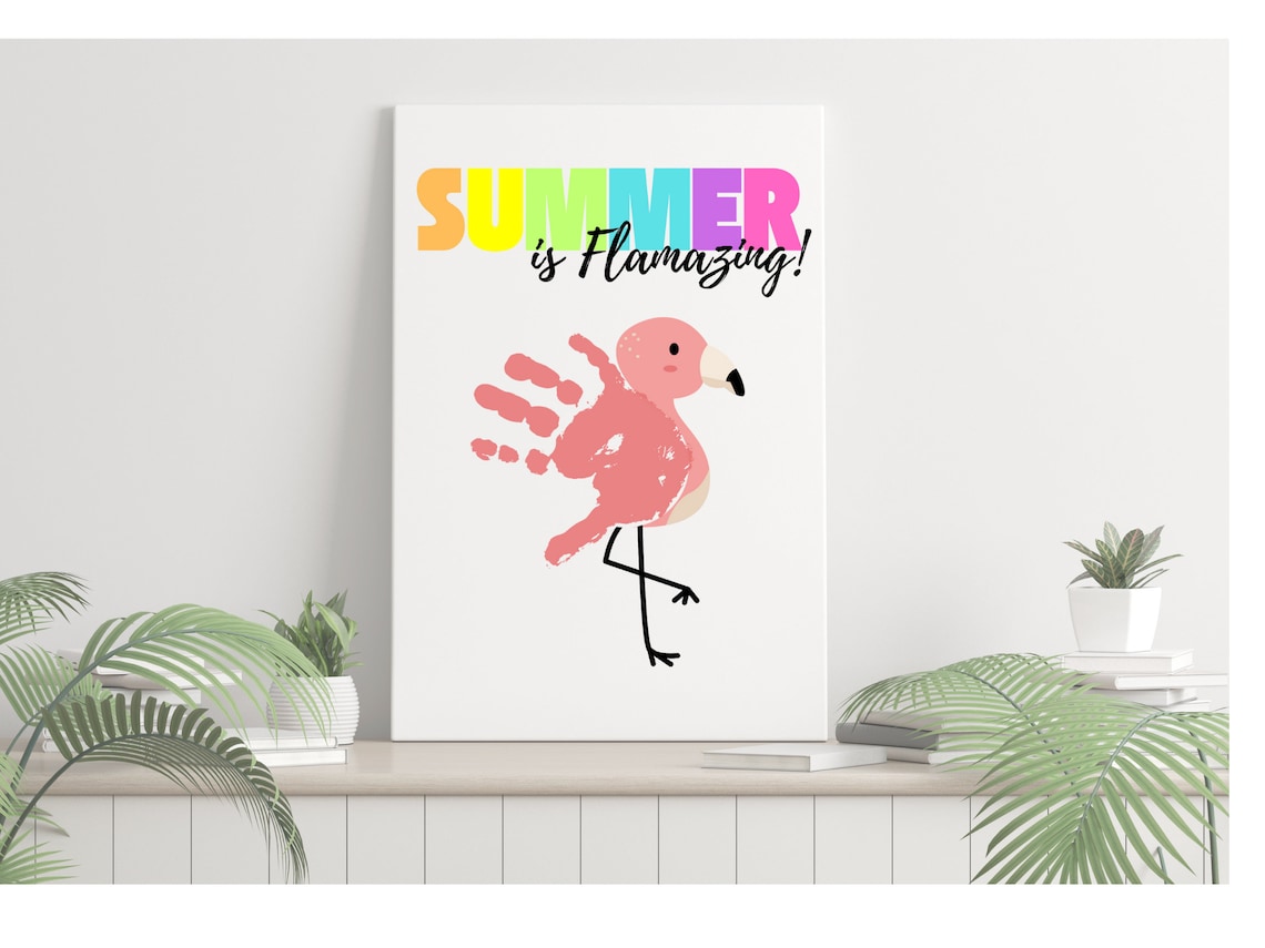 Flamingo Handprint Craft for Kids Summer Handprint Craft - Etsy