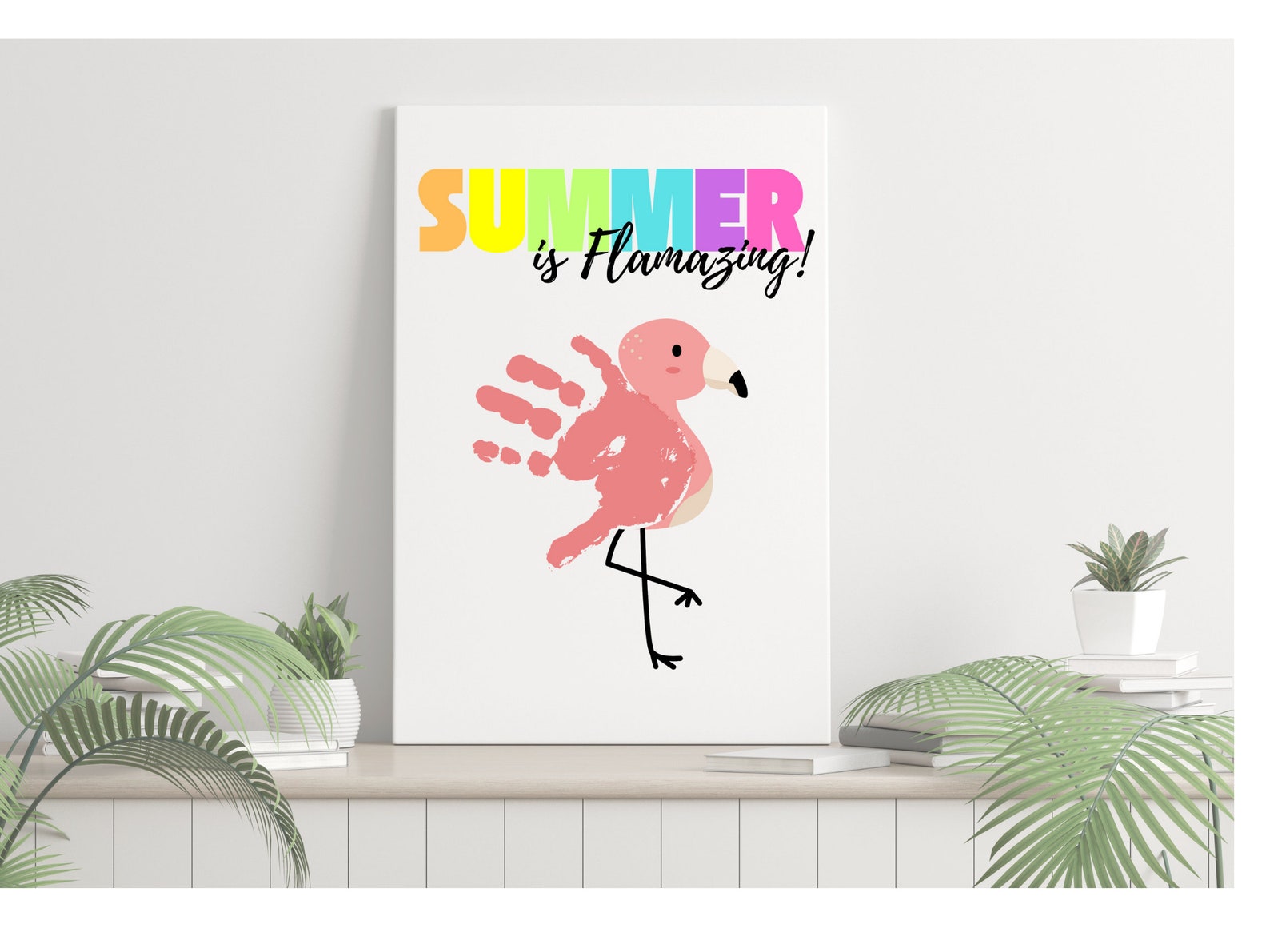 Flamingo Handprint Craft for Kids Summer Handprint Craft - Etsy
