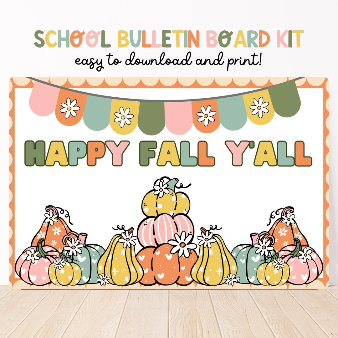 Happy Fall Y'all Bulletin Board Kit: Classroom Decor (digital Download ...