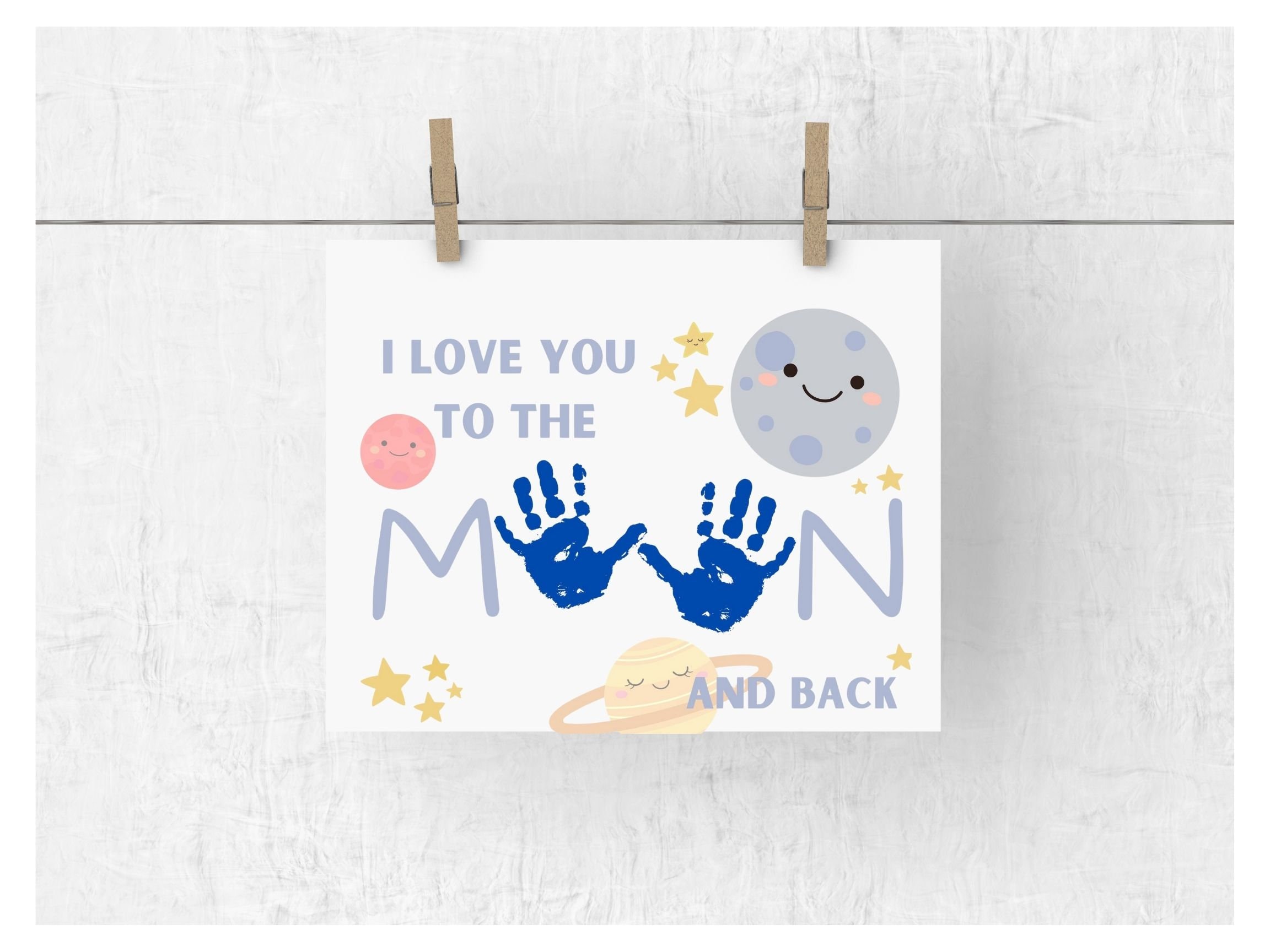 I Love You to the Moon and Backfather's Day Handprint - Etsy