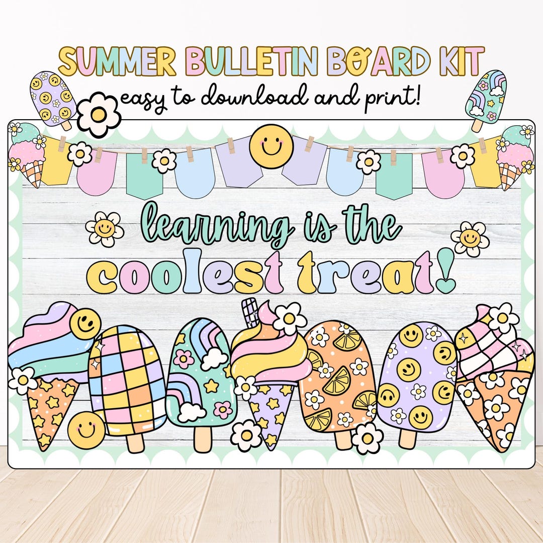 Summer Ice Cream Bulletin Board Kit: End of Year Classroom Decor ...