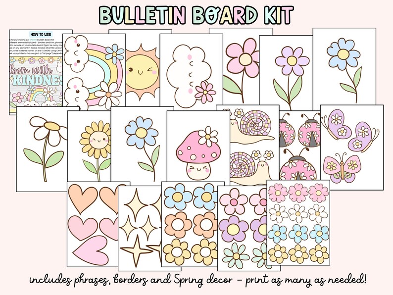 Bloom With Kindness Spring Classroom Bulletin Board Kit: April ...
