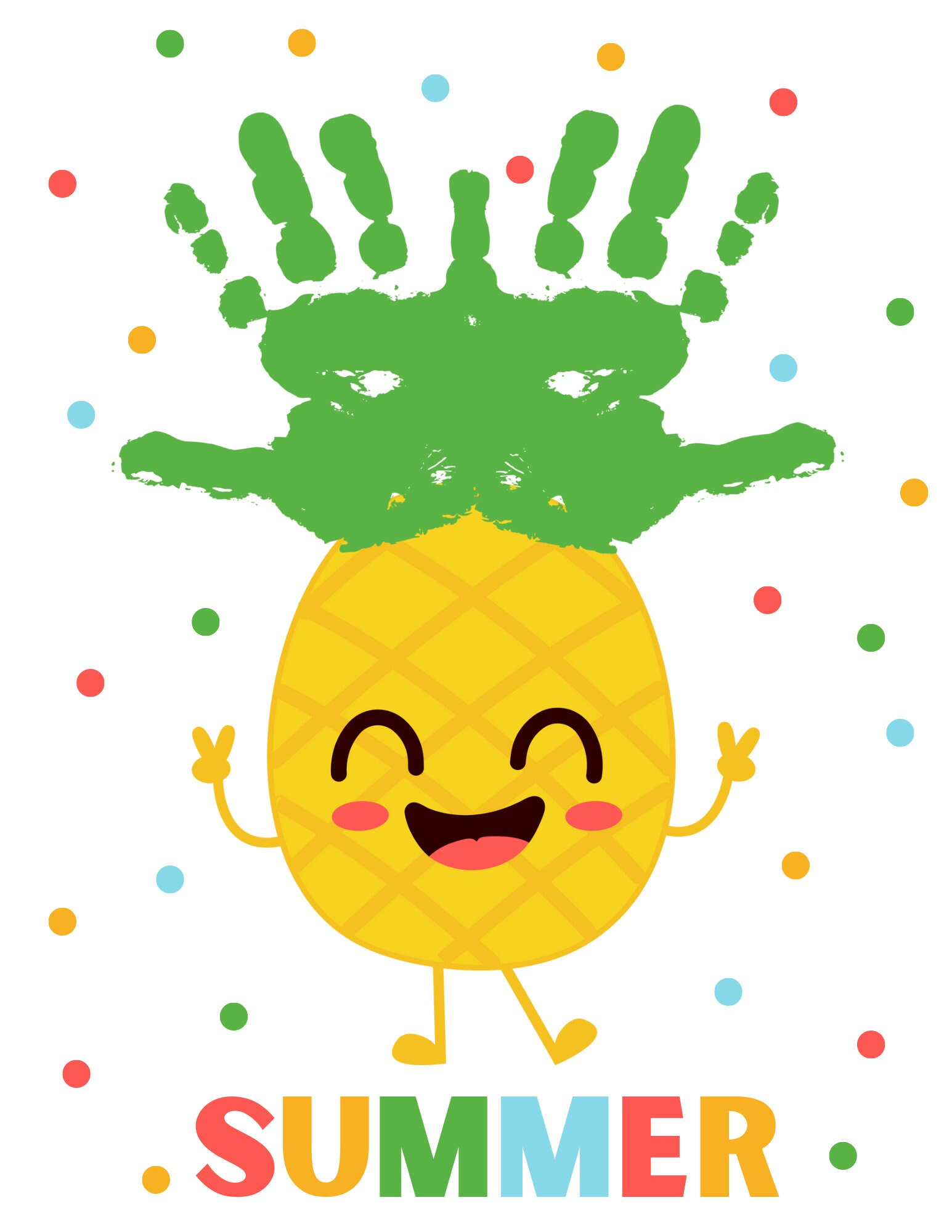 Summer Handprint Craft Summer Craft for Kids Summer Fun Activity Summer ...