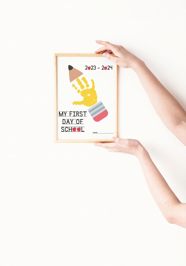 First Day of School Handprint Craft Back to School Printable Memory ...