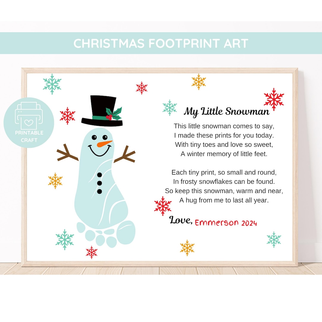 Christmas Handprint Poem, Snowman Poem Craft, Christmas Keepsake ...