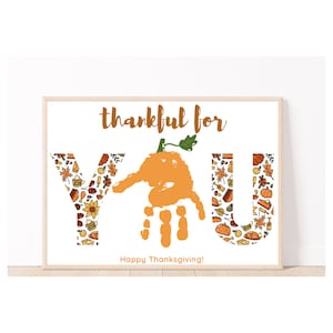 Printable Fall Handprint Art | Thankful for You Handprint Craft ...
