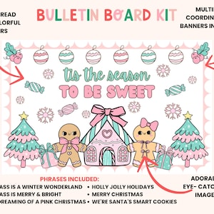 Gingerbread Christmas Bulletin Board Kit: Pastel Classroom Decor (PDF ...