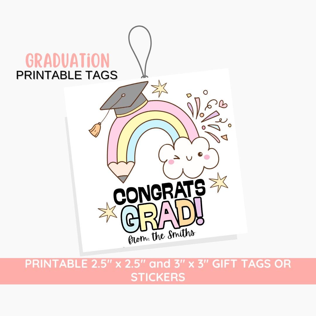 Personalized Graduation Gift Tags, Class of 2025 (PDF) - Etsy